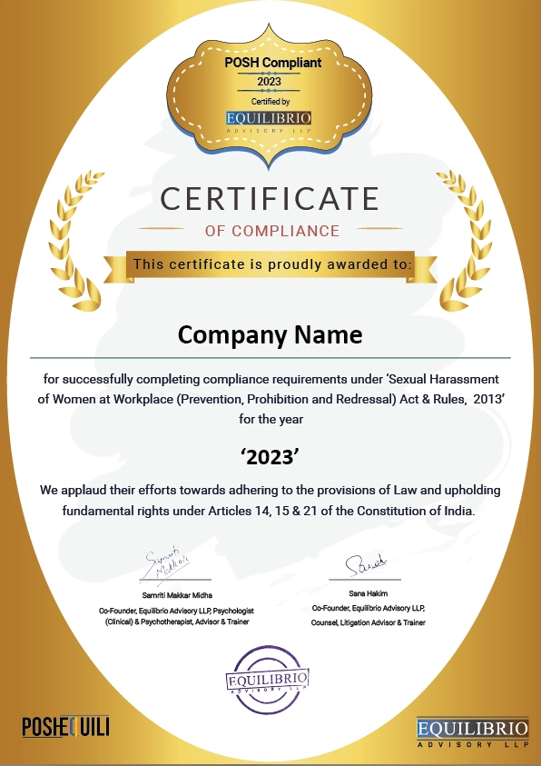 POSH Compliance Certificate
